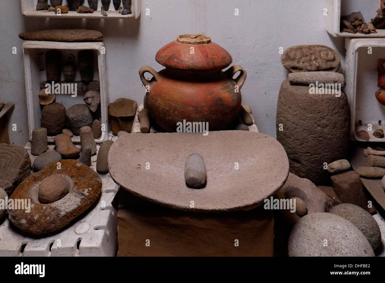 Ancient artifacts displayed in a small private archaeological museum in ...
