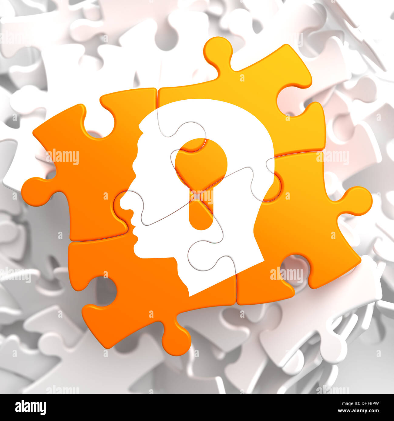 Human head profile puzzle hi-res stock photography and images - Alamy