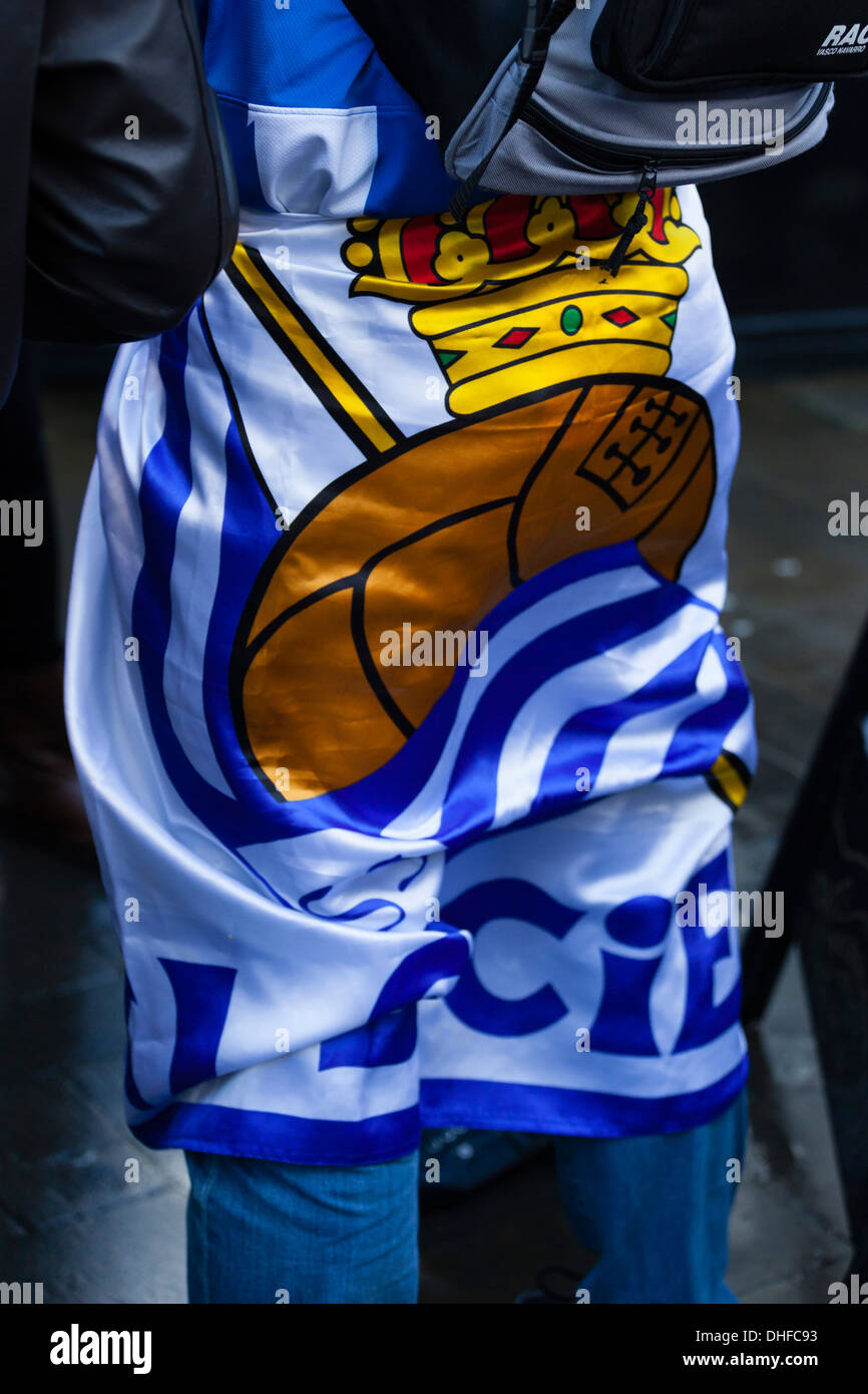 Fans of Real Sociedad in Manchester City Centre before their teams ...
