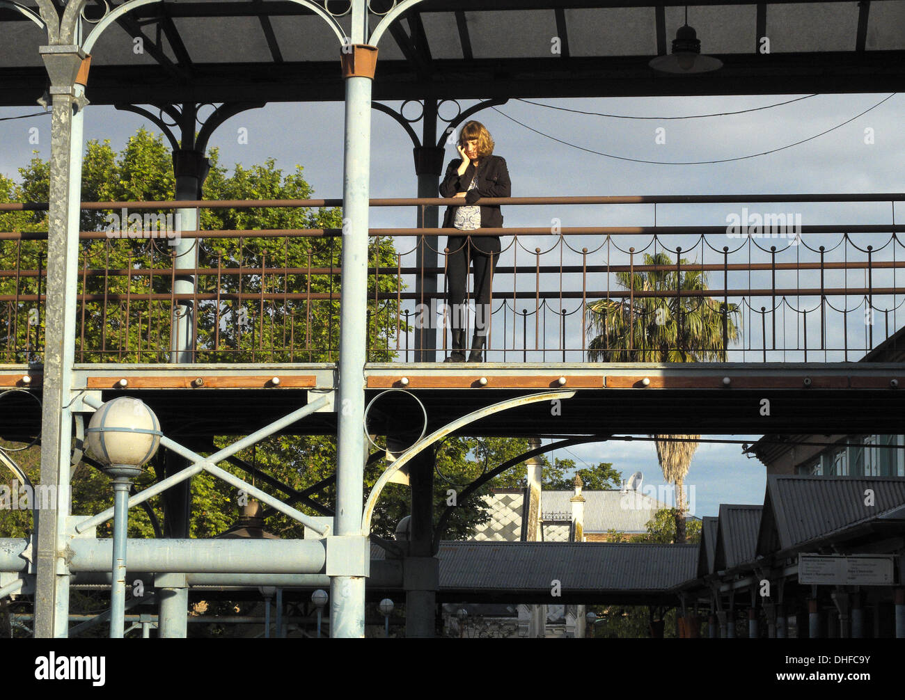woman on a bridge Stock Photo - Alamy