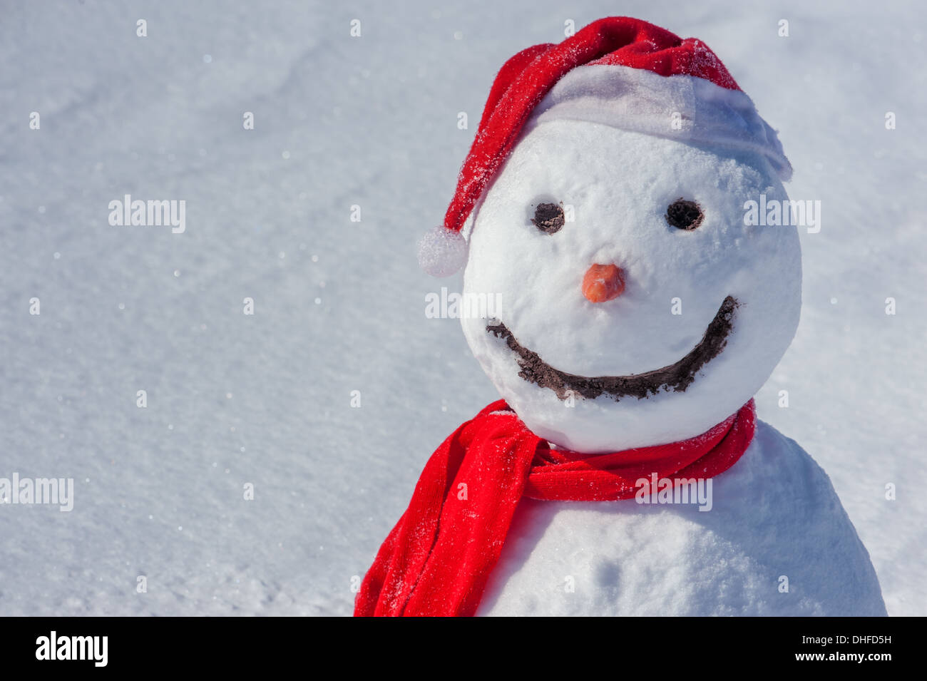 snowman portrait on snow background Stock Photo - Alamy
