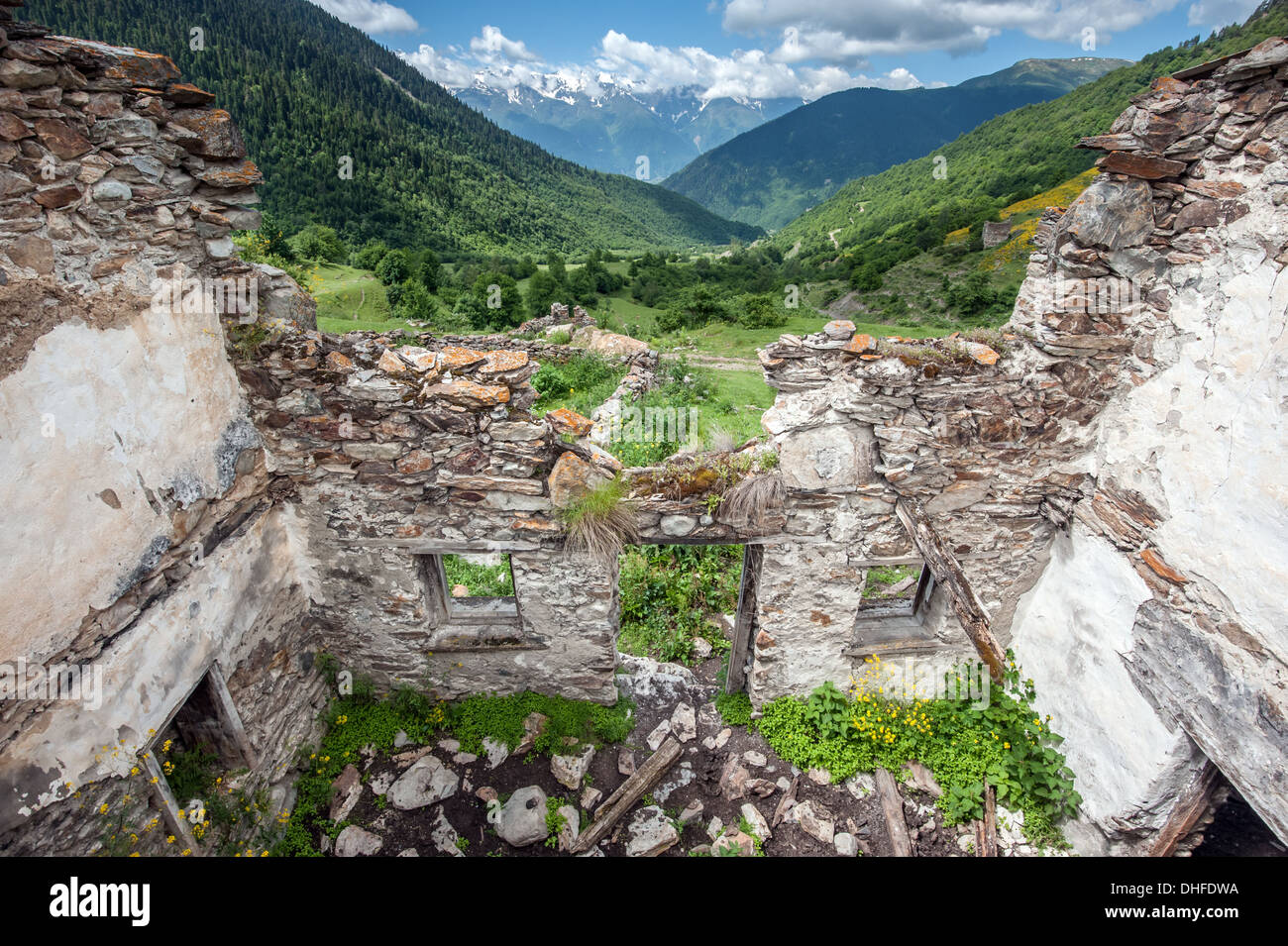 old house on caucasus mountain Stock Photo - Alamy