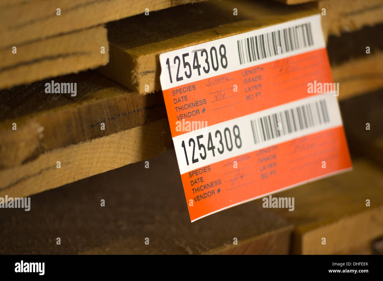 LABEL WOOD PALETTE OF FINISHED LUMBER WINDRIVER WOODWORKS LUMBER YARD ...