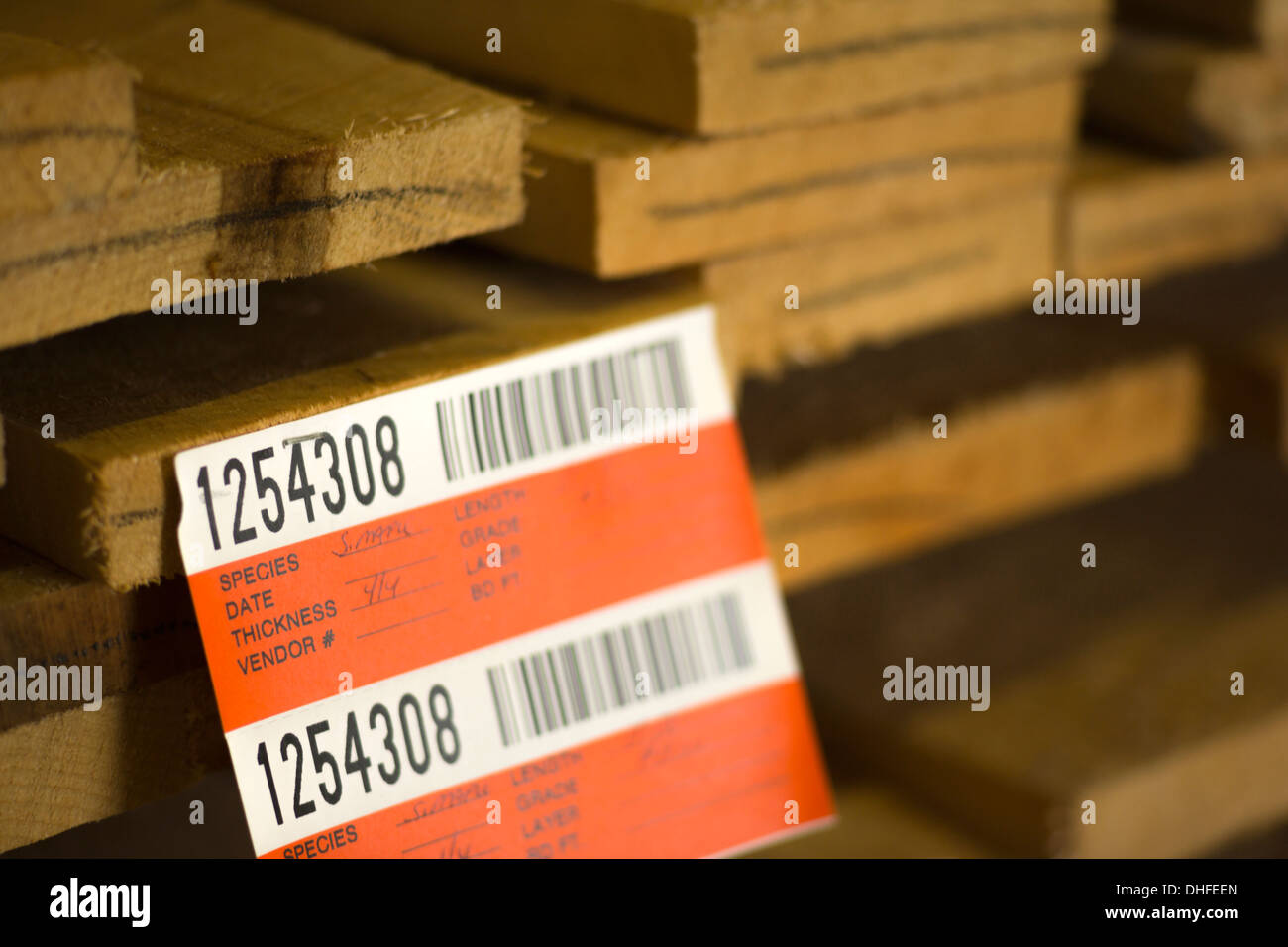 LABEL WOOD PALETTE OF FINISHED LUMBER WINDRIVER WOODWORKS LUMBER YARD ...