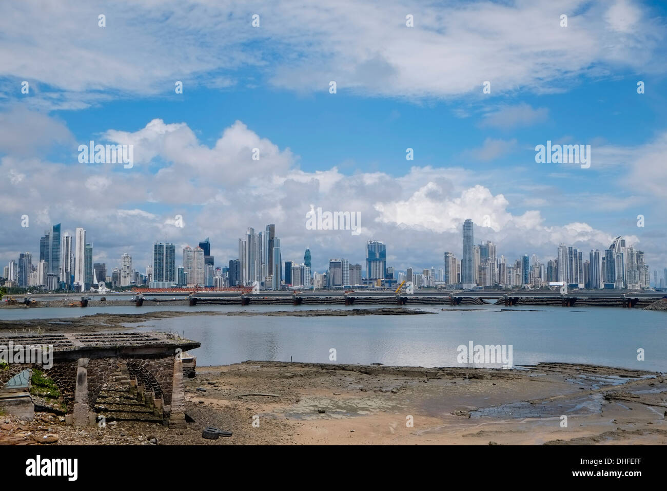 View of Punta Paitilla district from the shore of Casco Viejo Casco ...