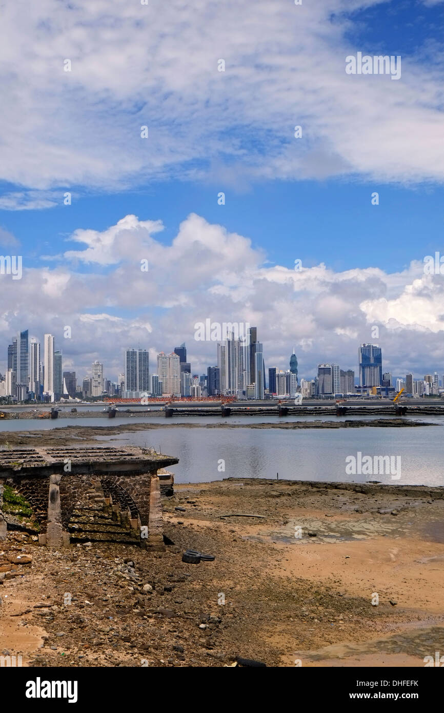 View of Punta Paitilla district from the shore of Casco Viejo Casco ...