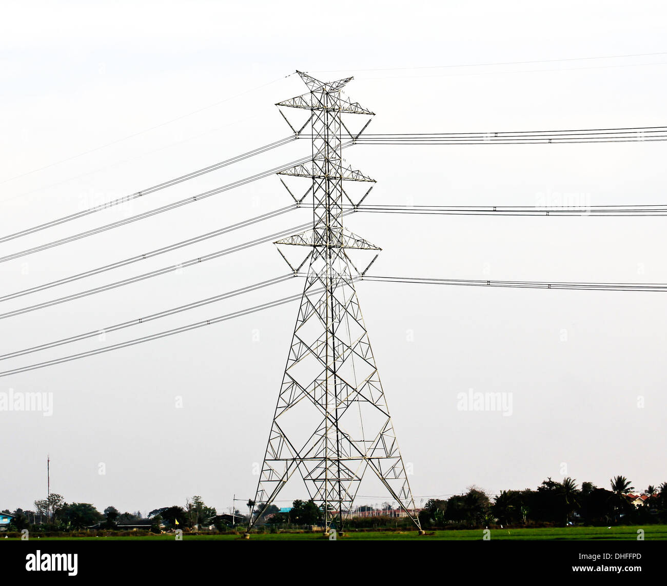 Electric high voltage power post Stock Photo - Alamy