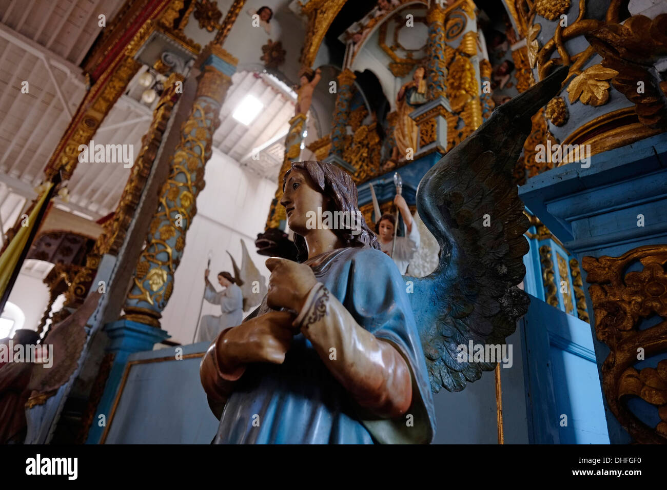Decorated altar of the Iglesia de San Atanacio church in The Villa de ...