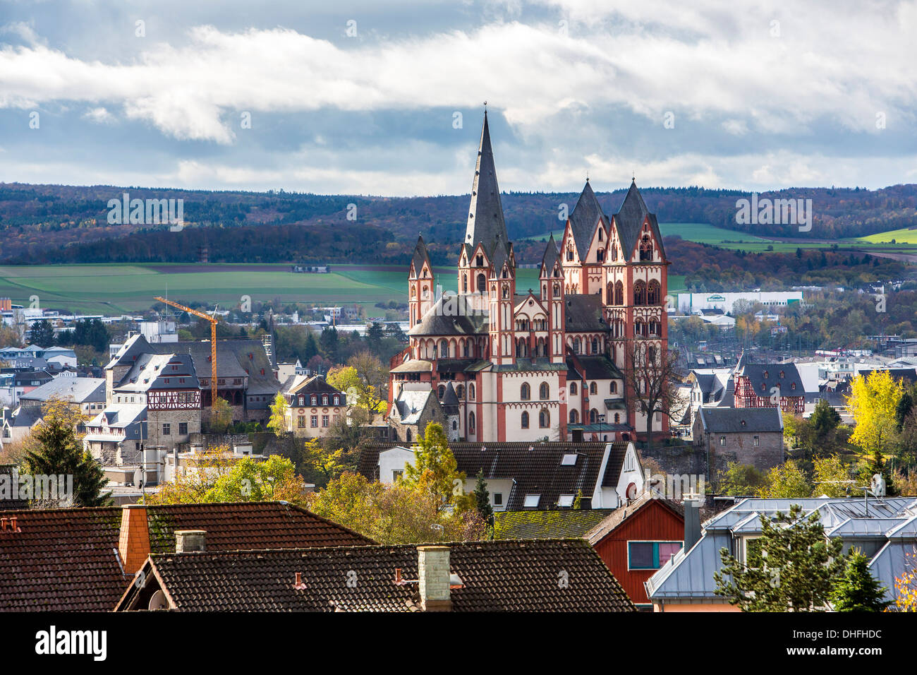 City of Limburg, at river Lahn. cathedral, episcopal city. Hesse ...