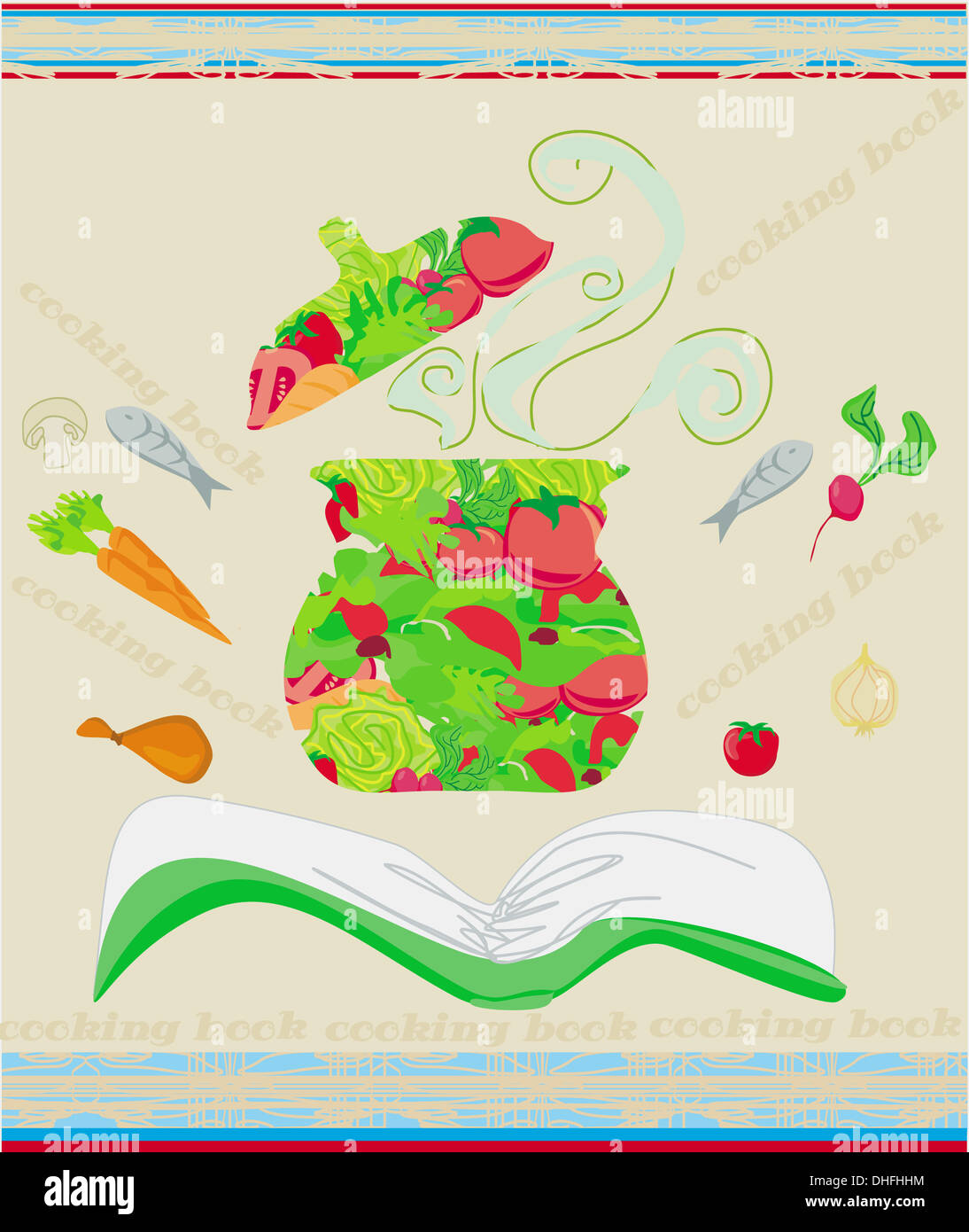 cooking book cover. vector illustration Stock Photo - Alamy