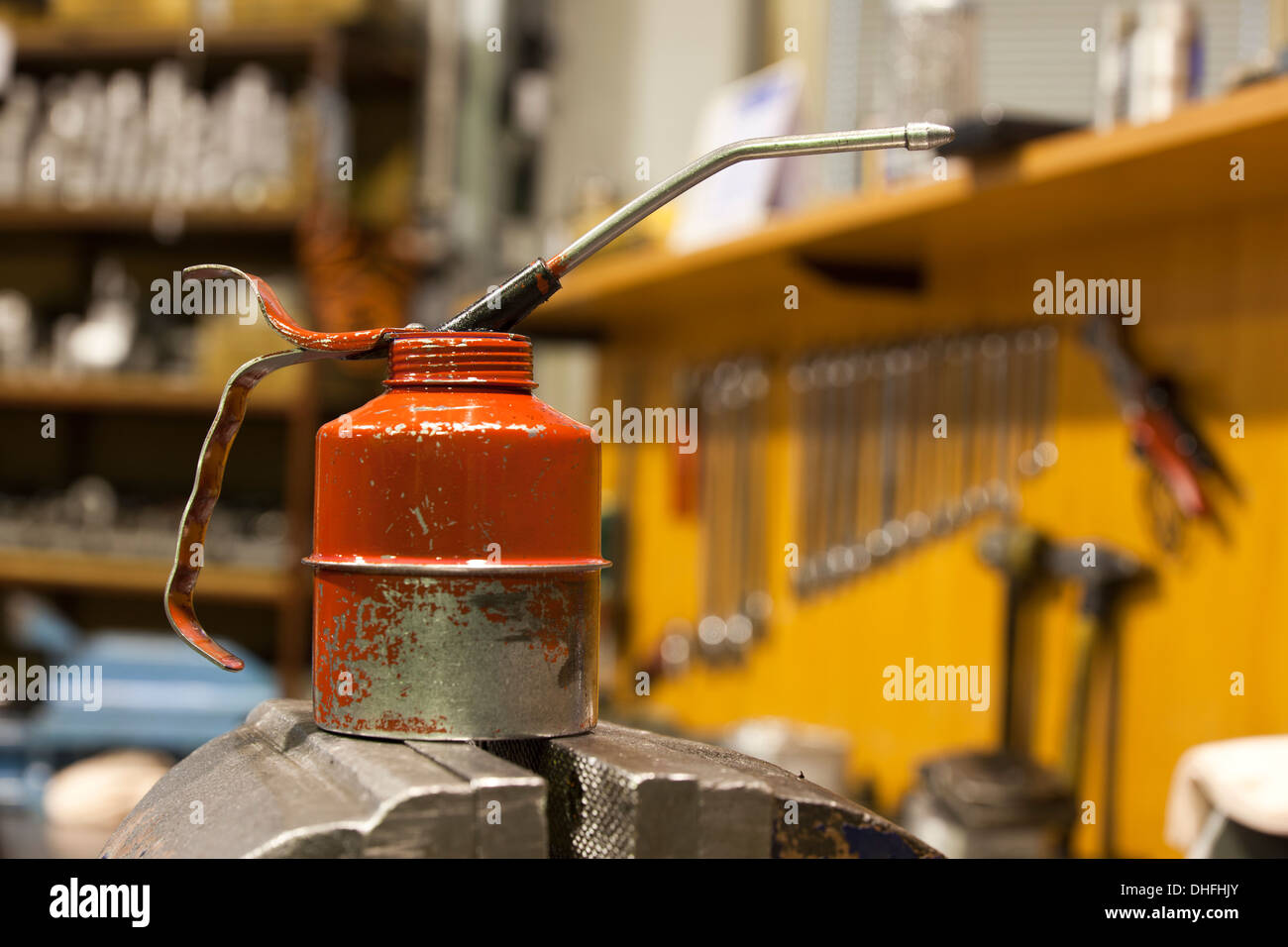 metal pump grease in the workshop Stock Photo - Alamy