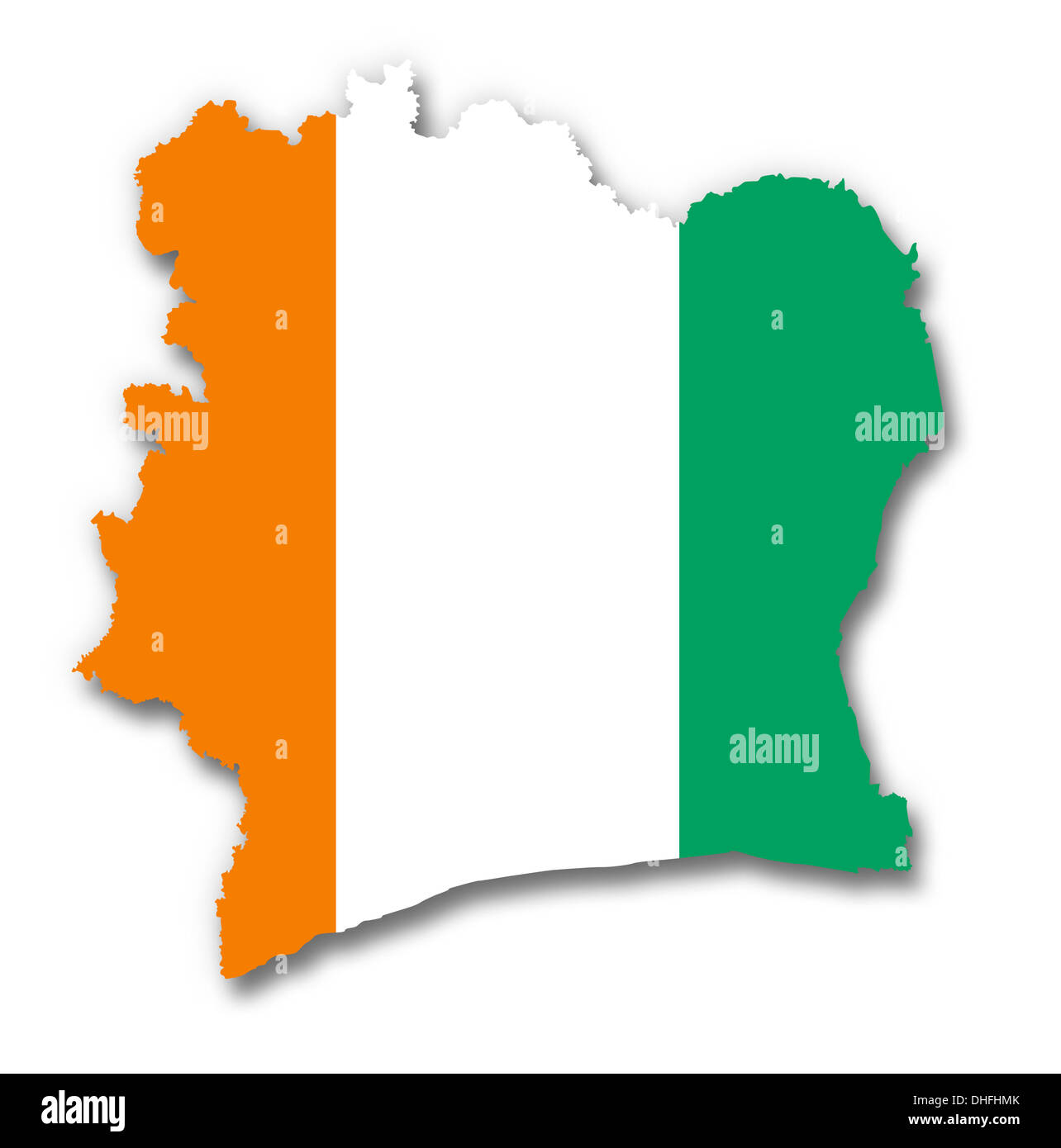 Map and flag of Ivory Coast Stock Photo - Alamy