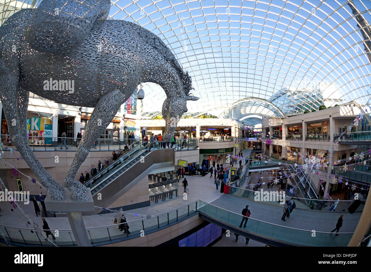 Christmas decorations in the Trinity shopping centre, Leeds, West ...