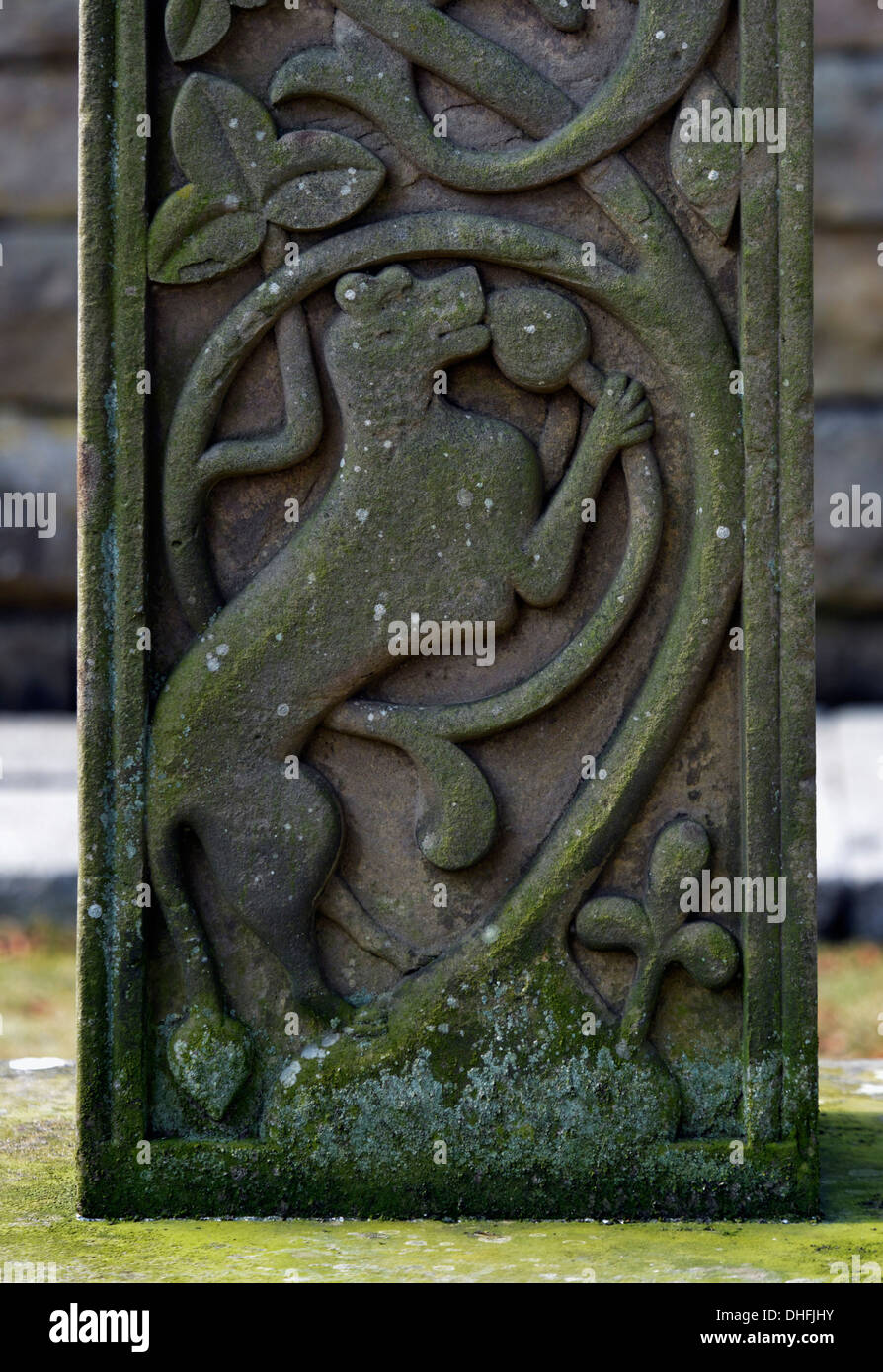 Detail of Cross, Mythical beast, East side of cross. Church of Saint ...