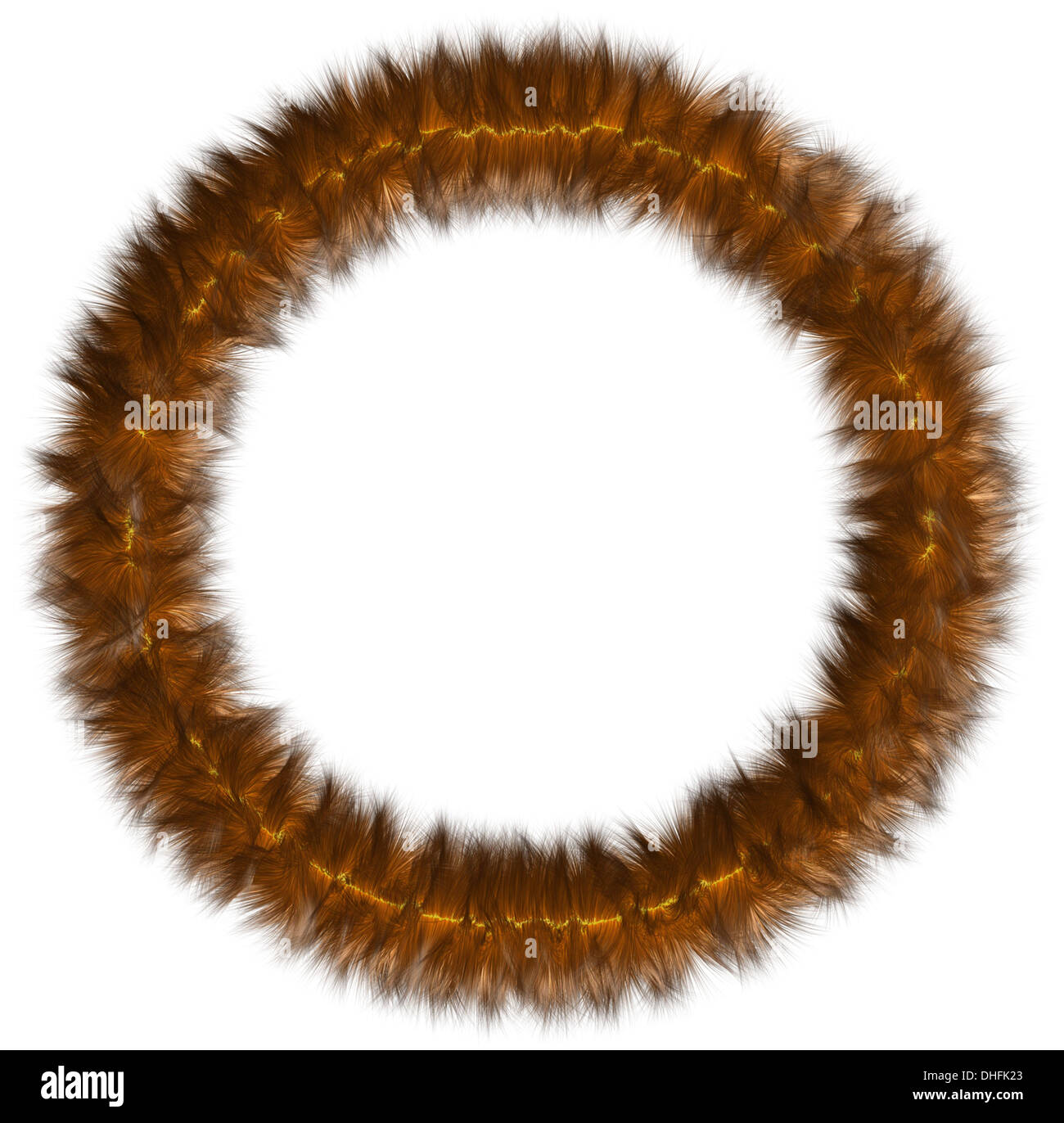 Round framework from fur on a white background Stock Photo - Alamy