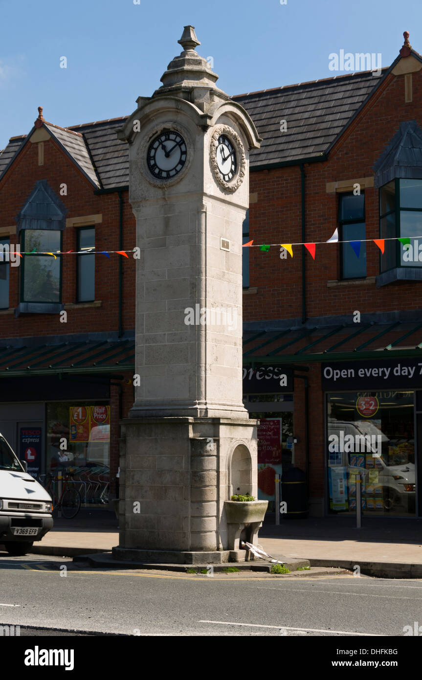The Rhodes Clock, Wilmslow Road, Didsbury, Manchester, England, UK. A ...