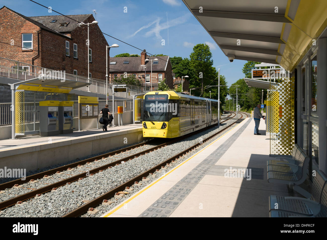 Burton Road Metrolink tram stop, Withington, Manchester, England, UK ...