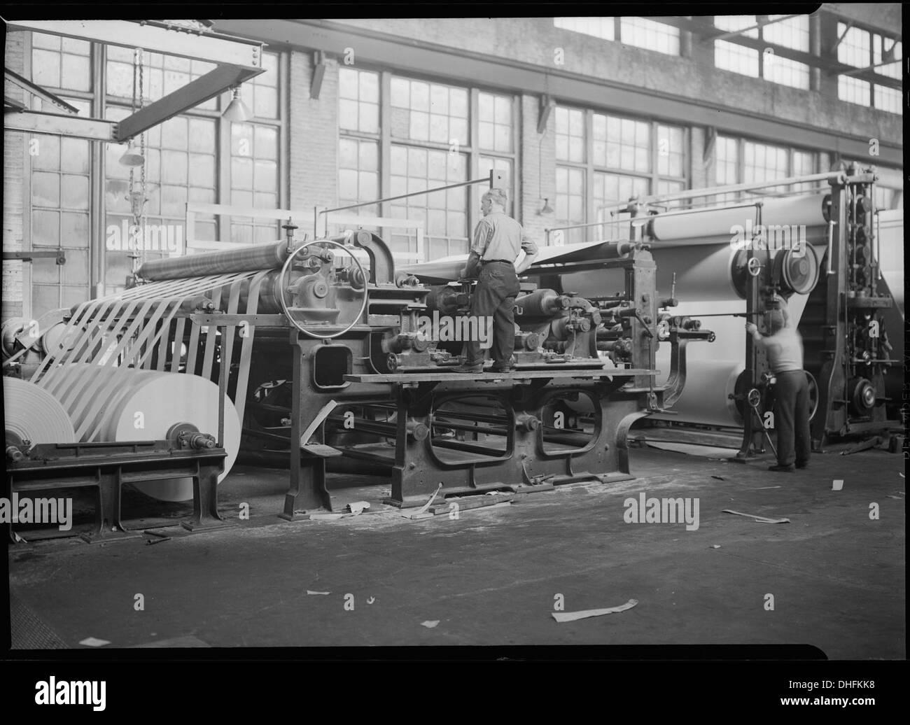 Old paper making machine Black and White Stock Photos & Images - Alamy