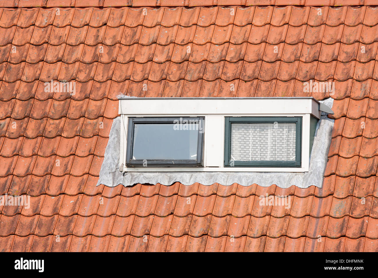 Typical Dutch roof with dormer and squared windows Stock Photo - Alamy