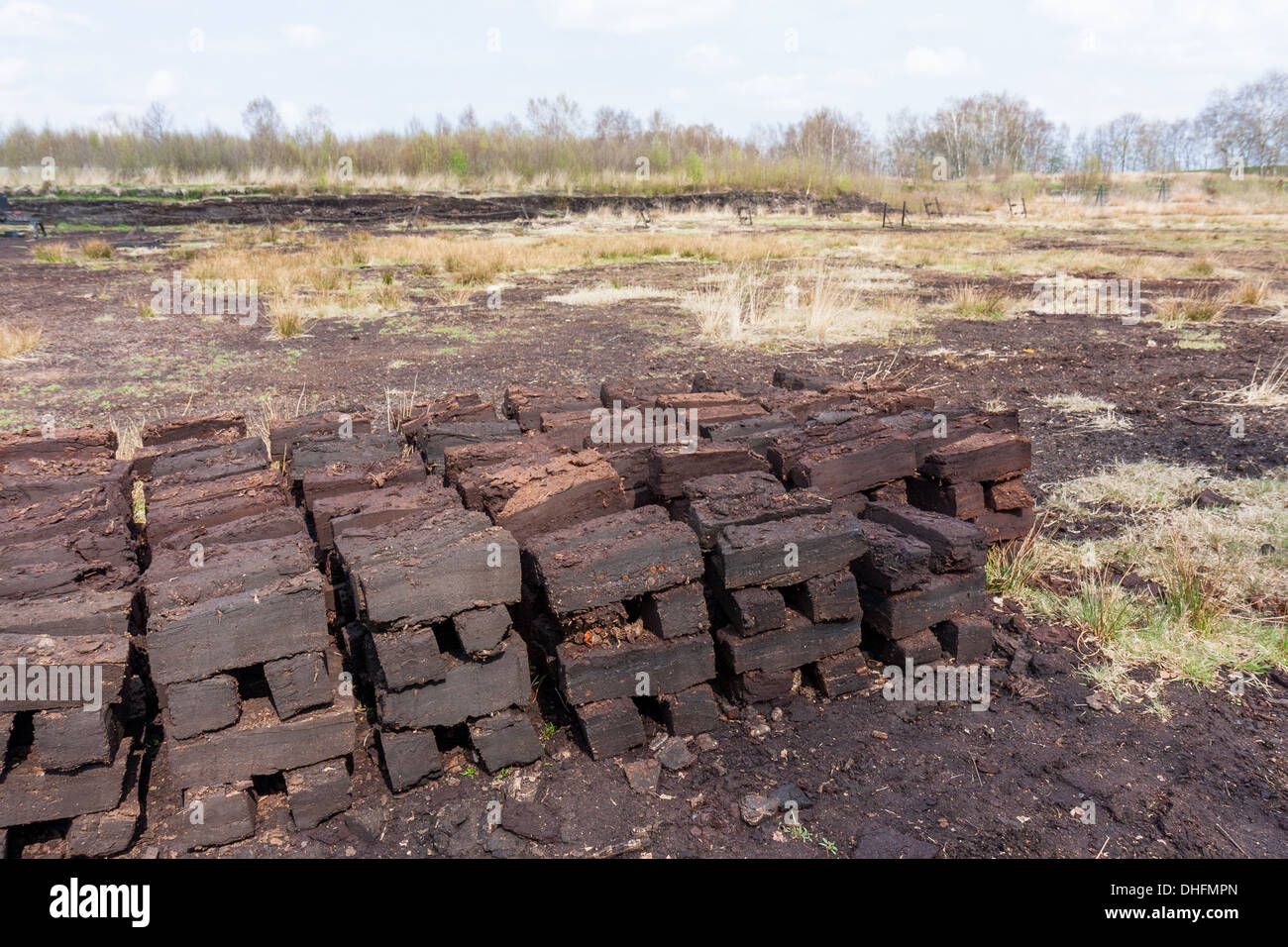 Peat digging in Dutch rural landscape Stock Photo - Alamy