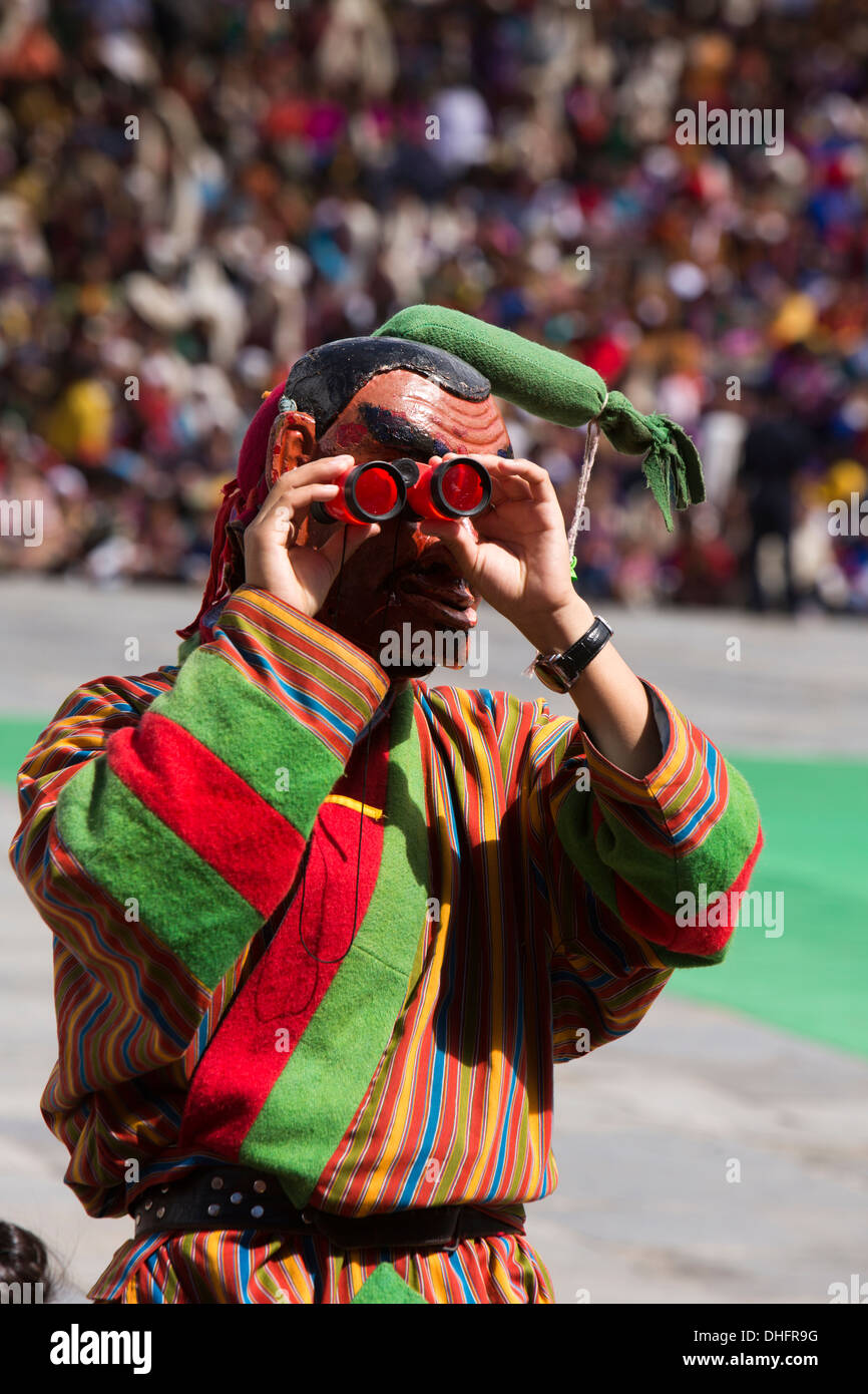 Bhutan, Thimpu Dzong, annual Tsechu, festival Atsara, masked jester ...
