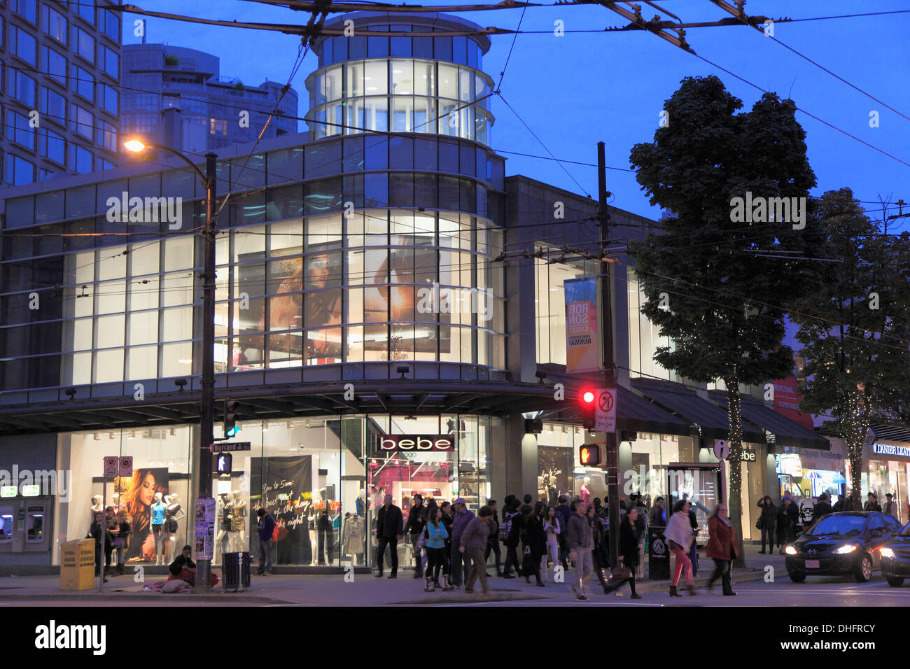 Canada, Vancouver, Robson Street, at night Stock Photo - Alamy