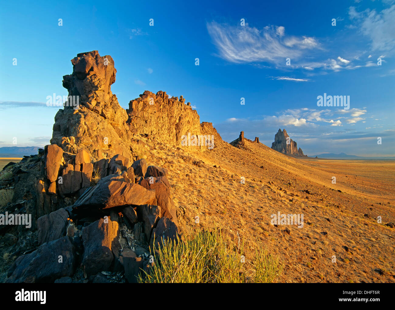 Volcanic ridge and Shiprock, New Mexico USA Stock Photo - Alamy