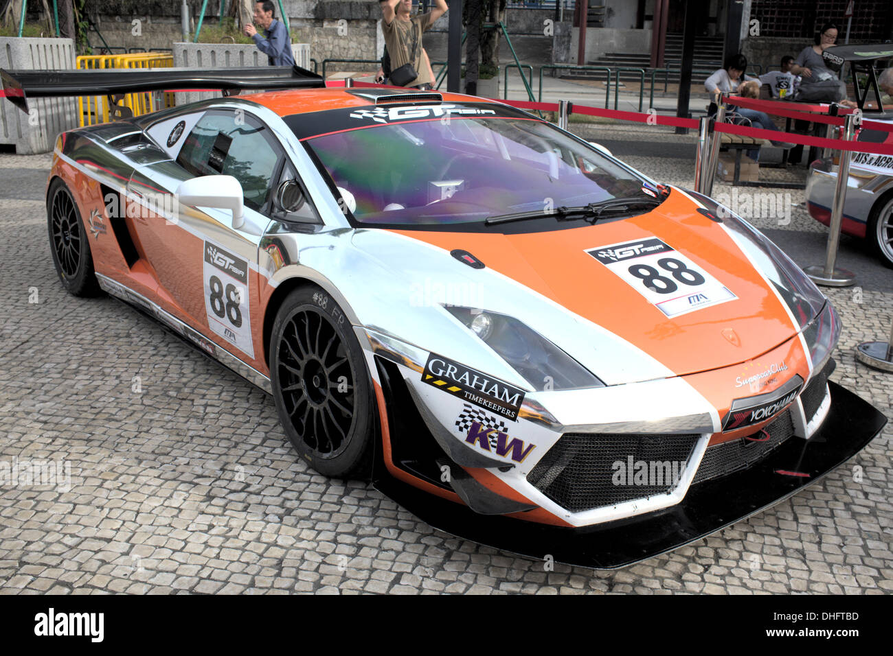Race car on display in Macau on the first day of Grand Prix Racing ...