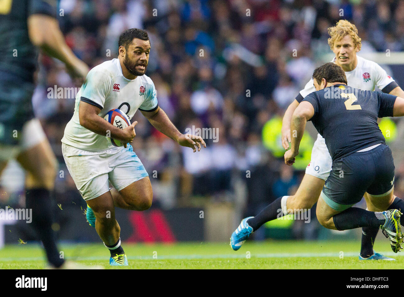 London, UK. 09th Nov, 2013. England number 8 Billy VUNIPOLA in action ...