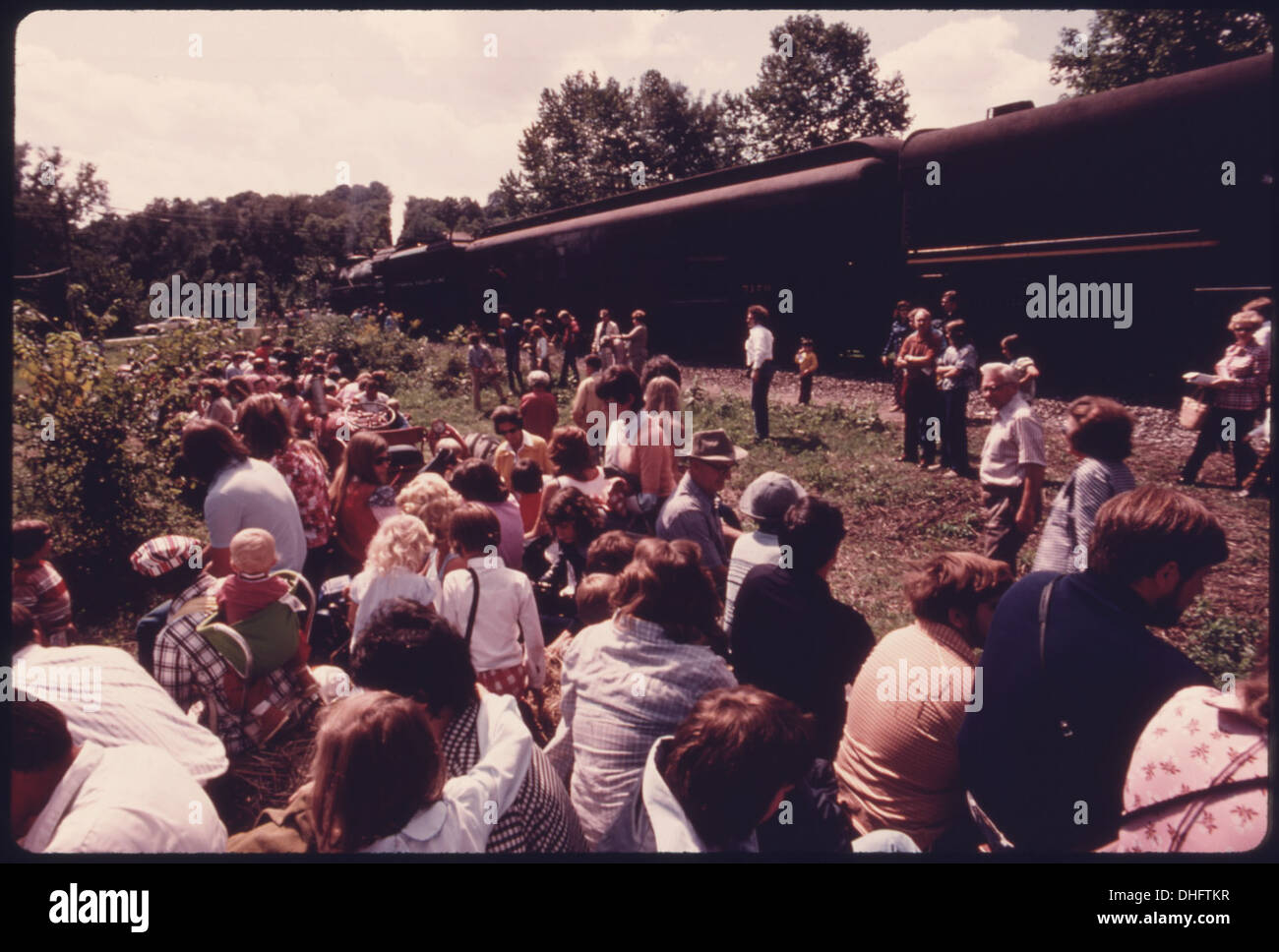Passengers aboard the Cuyahoga Valley Line steam-powered excursion ...