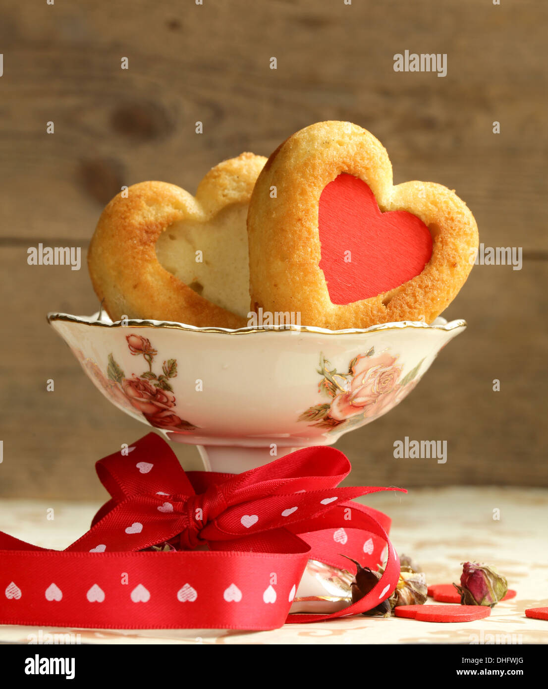muffins in the shape of a heart - sweet gift for Valentine's Day Stock ...