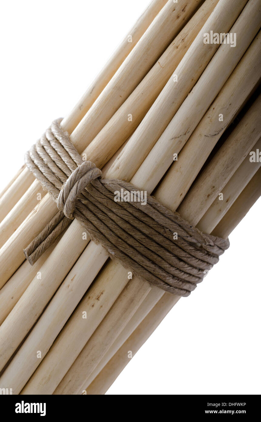 Several sticks connected by a rope. Union Symbol Stock Photo - Alamy