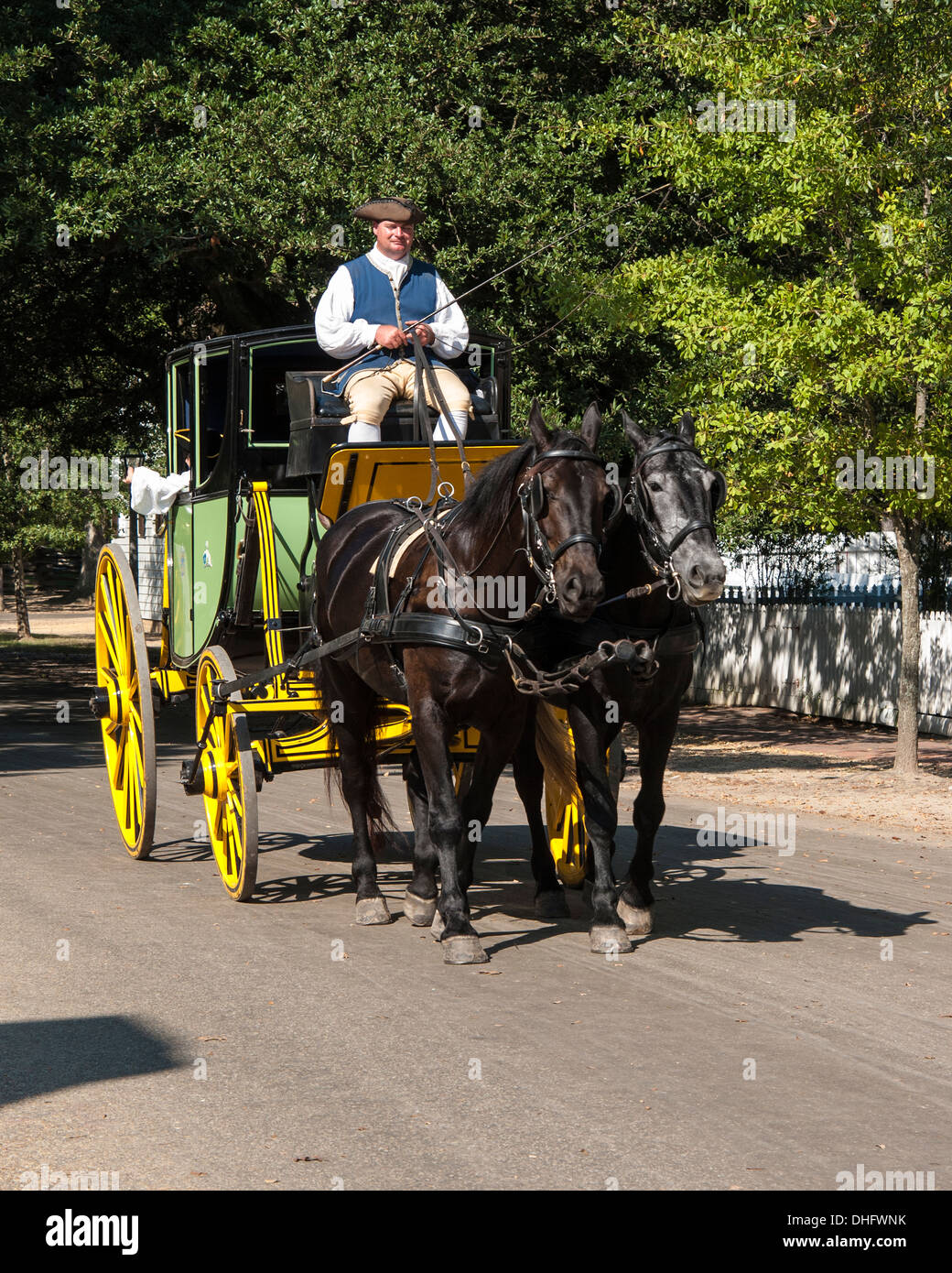 Horse drawn carriage used in Colonial Williamsburg Stock Photo - Alamy