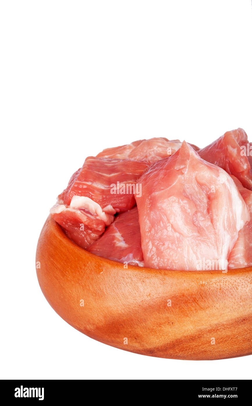 Fresh raw pork meat isolated on white background Stock Photo - Alamy