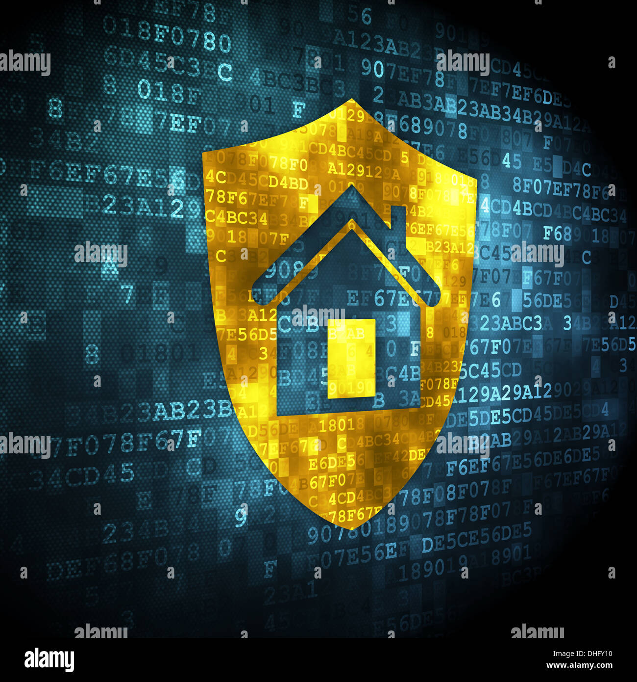 Protection concept: Shield on digital background Stock Photo - Alamy