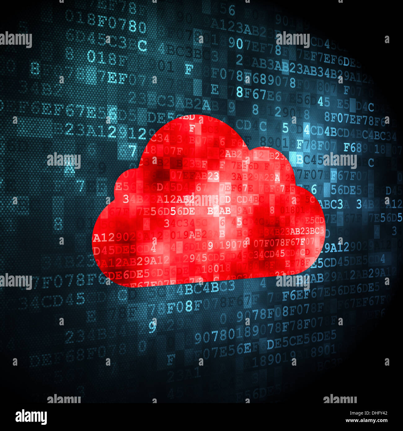 Cloud computing concept: Cloud on digital background Stock Photo - Alamy