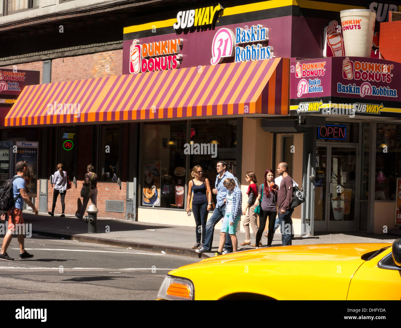 Dunkin Donuts Coffeehouse Restaurant, Subway Sandwich Shop and Baskin ...