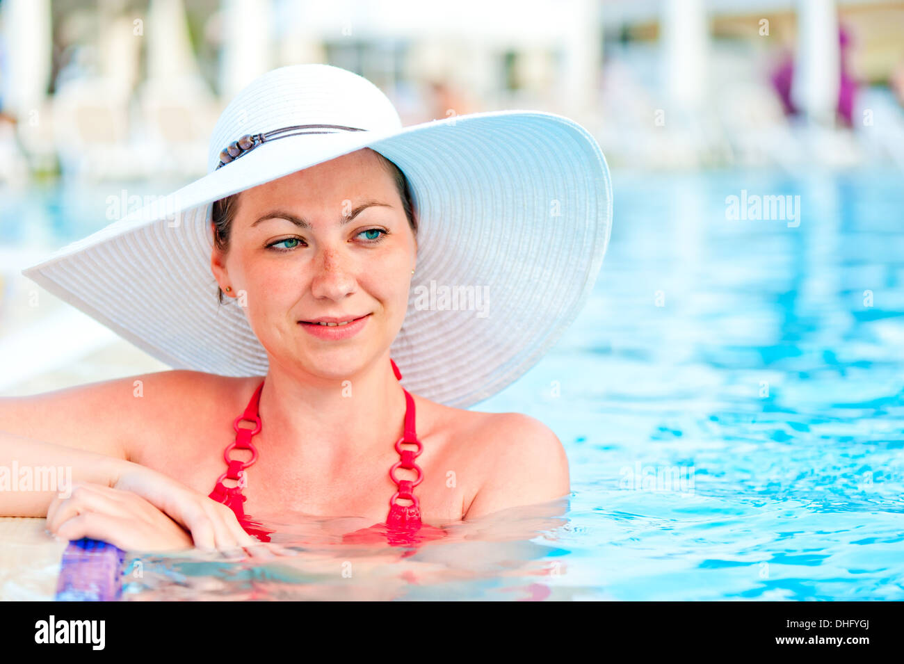 Beautiful woman in red bikini hi-res stock photography and images - Alamy