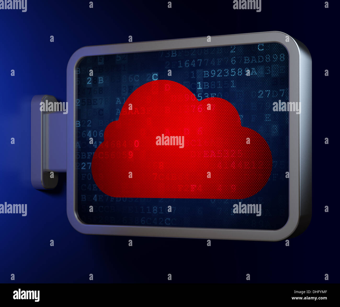 Cloud technology concept: Cloud on billboard background Stock Photo - Alamy