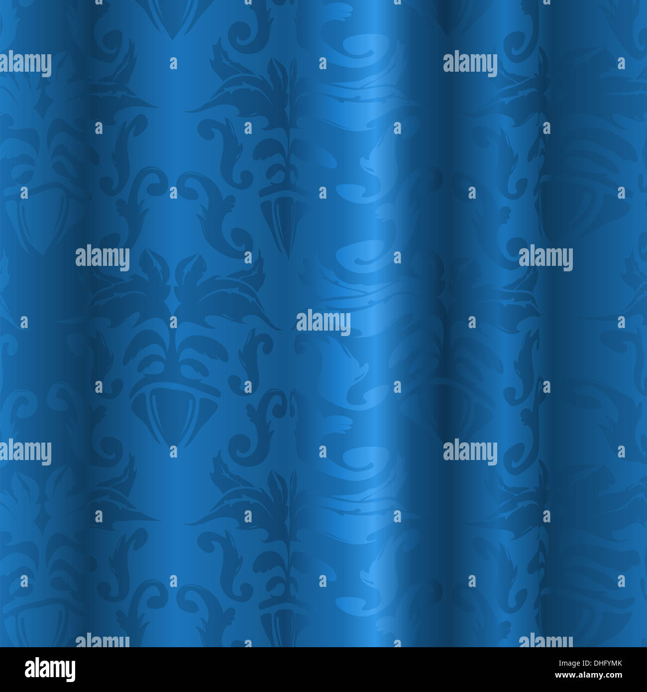 Illustration of a Blue silky floral pattern Stock Photo - Alamy