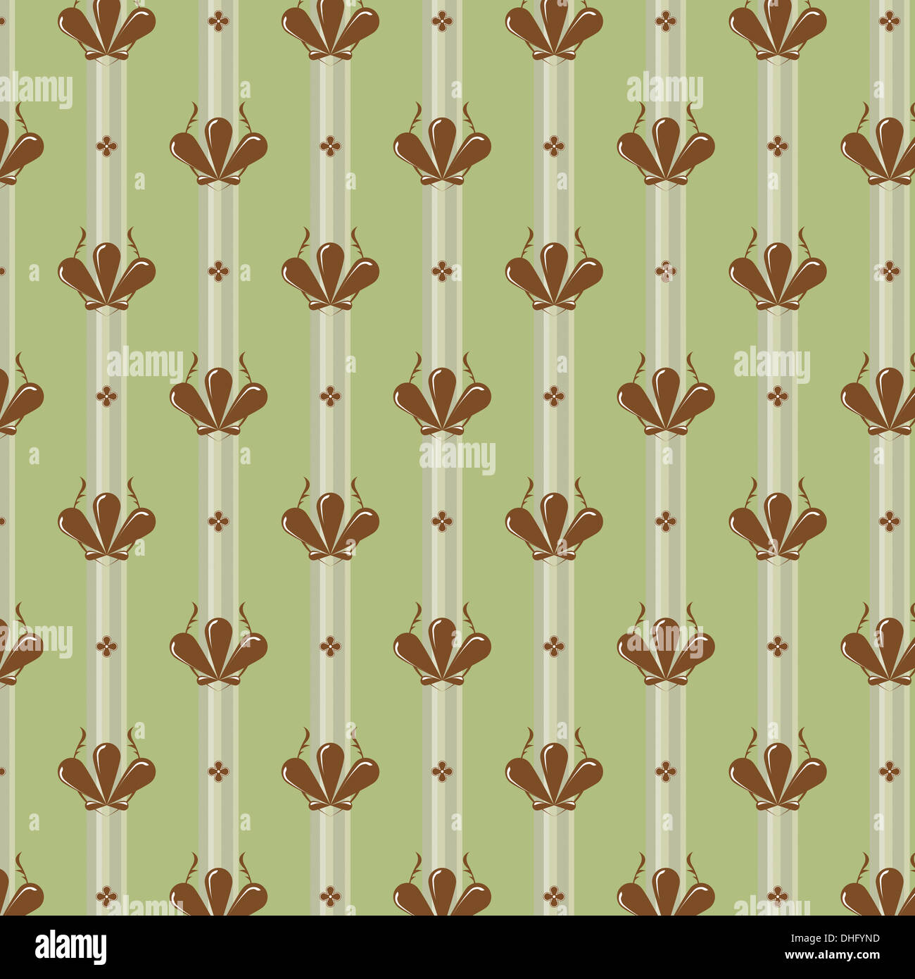 Vector illustration of a green vintage seamless pattern wallpaper Stock ...