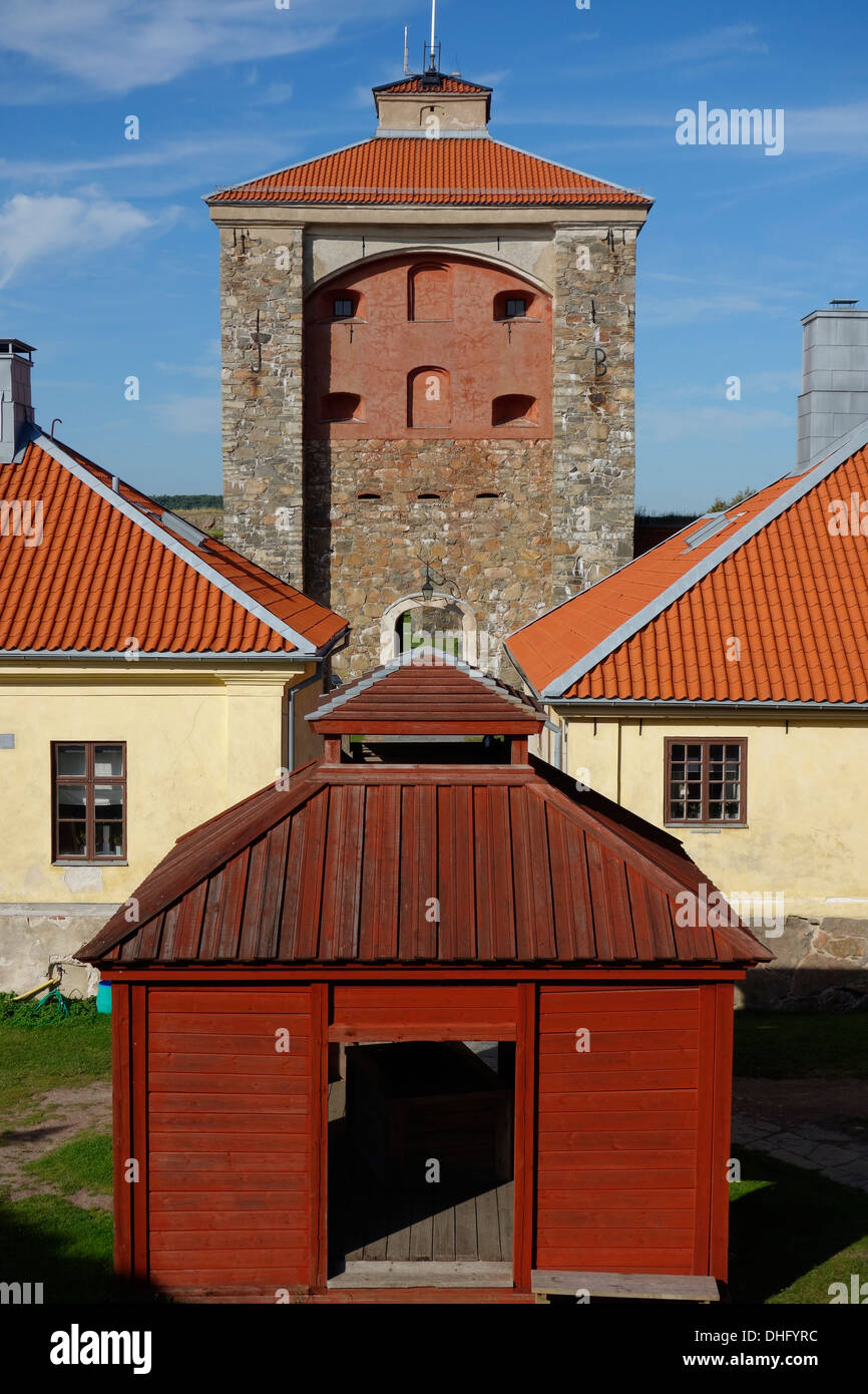 Courtyard of Älvsborg (Elfsborg Fortress) in Gothenburg’s estuary ...