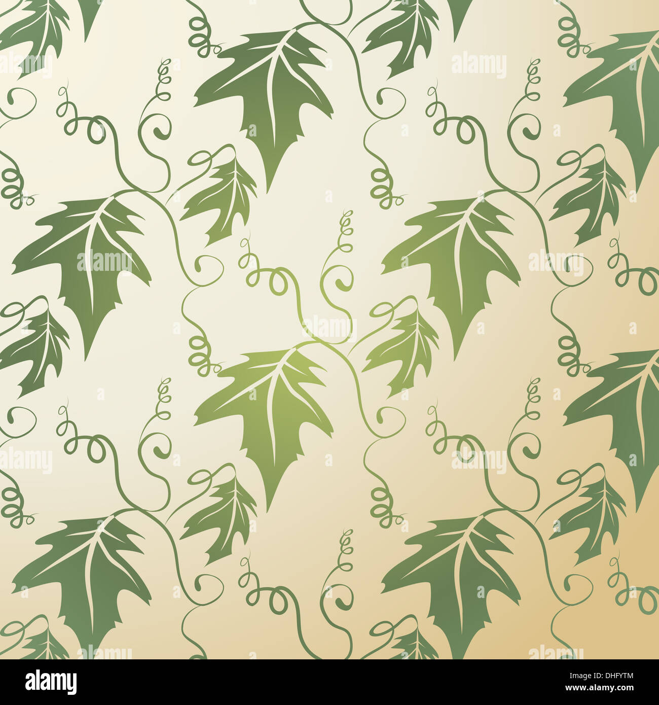 Illustration of a green vintage leaf pattern Stock Photo - Alamy