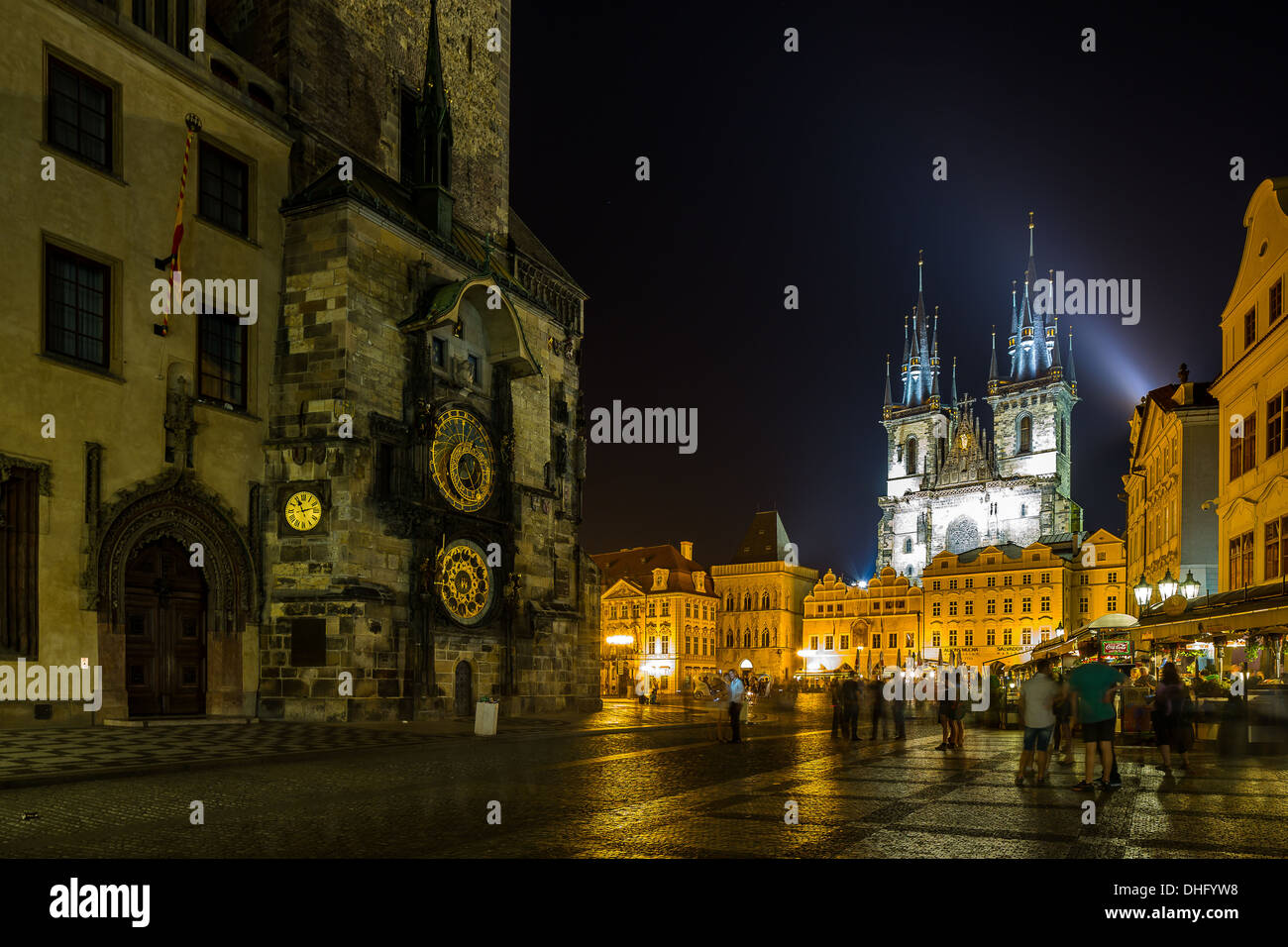 Prague Old Town Square at night Stock Photo - Alamy