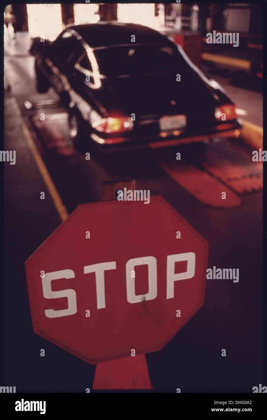 This stop sign marks the location where motorists halt their vehicles ...