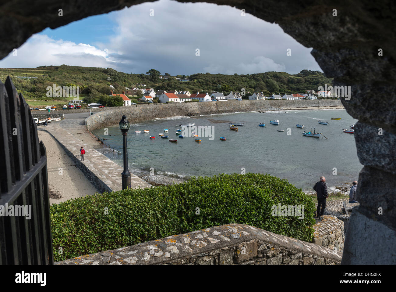 Fort Grey, colloquially known as the "cup and saucer", Rocquaine Bay in ...