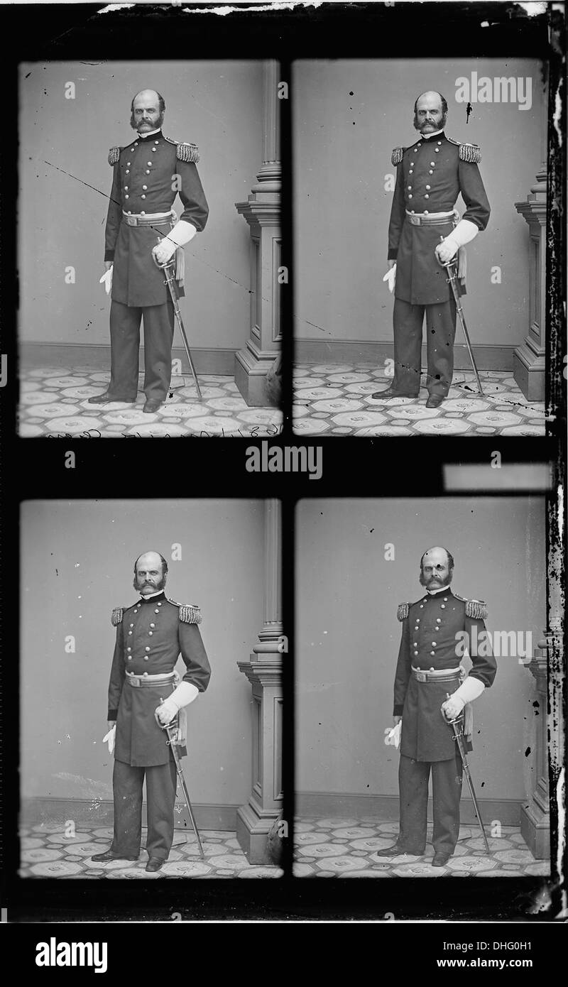 A portrait of General Ambrose E. Burnside, a prominent figure in U.S ...