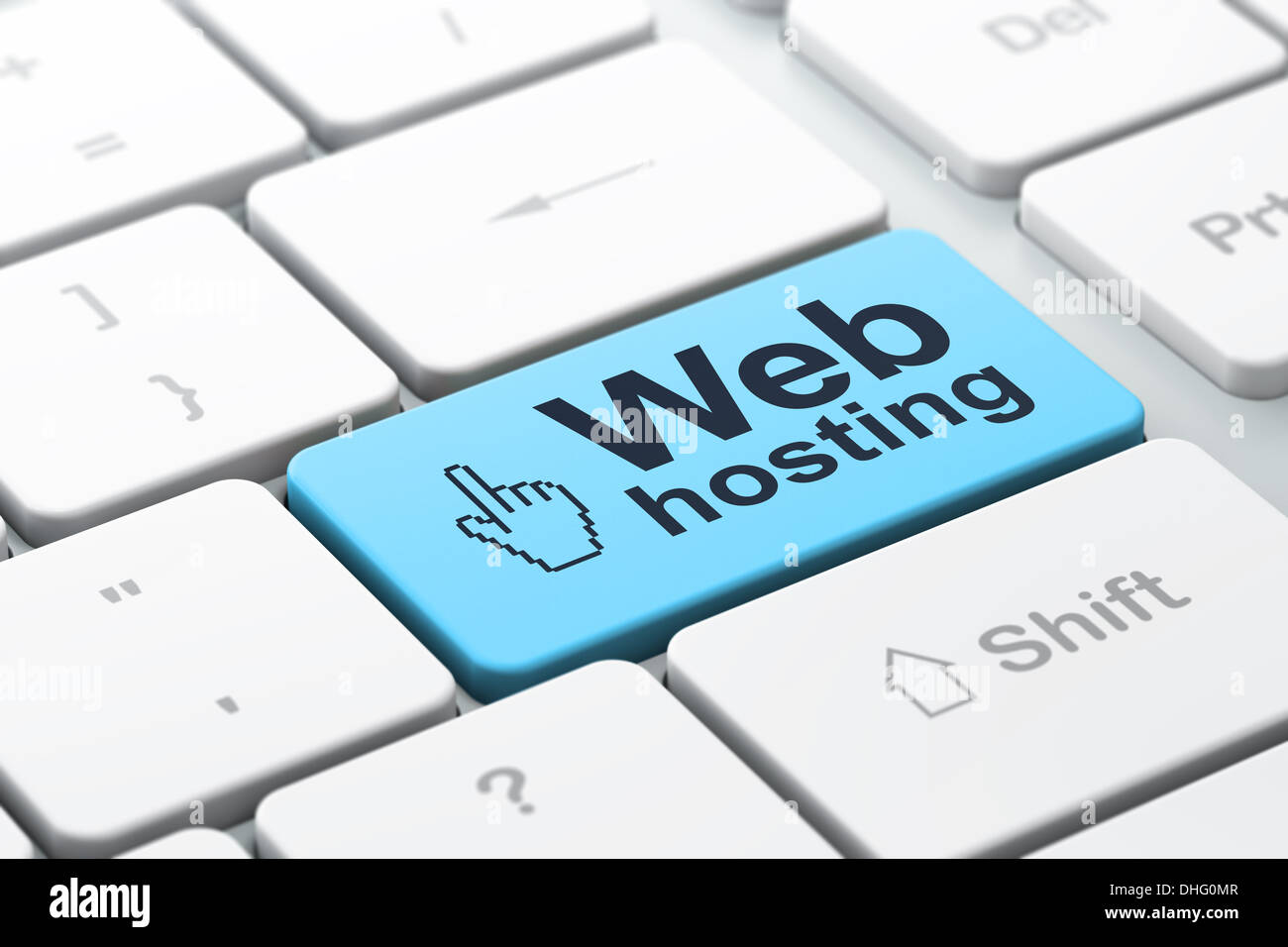 Web development concept: Mouse Cursor and Web Hosting on compute Stock Photo - Alamy