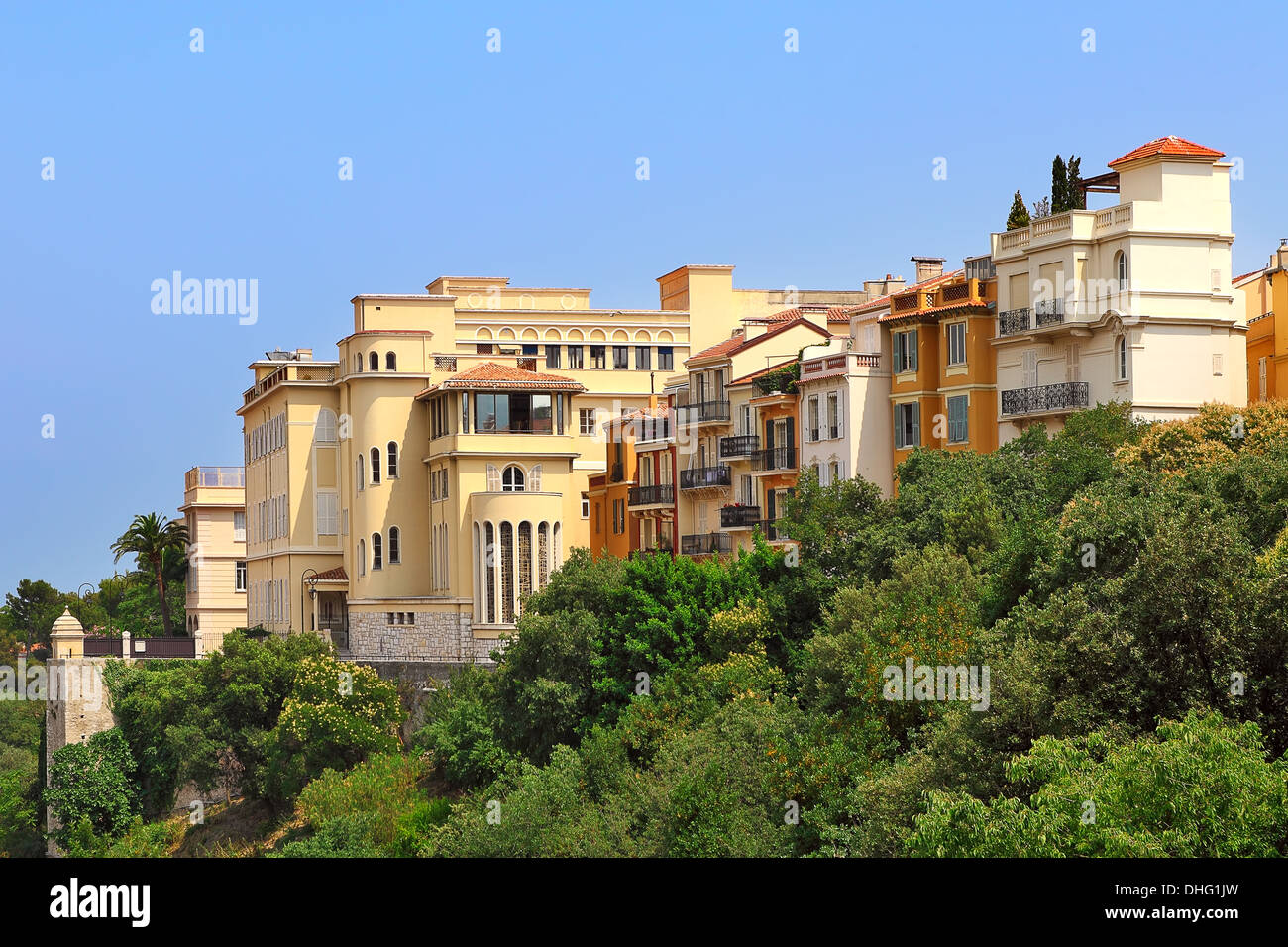 View of typical building of Monaco-Ville in principality of Monaco ...