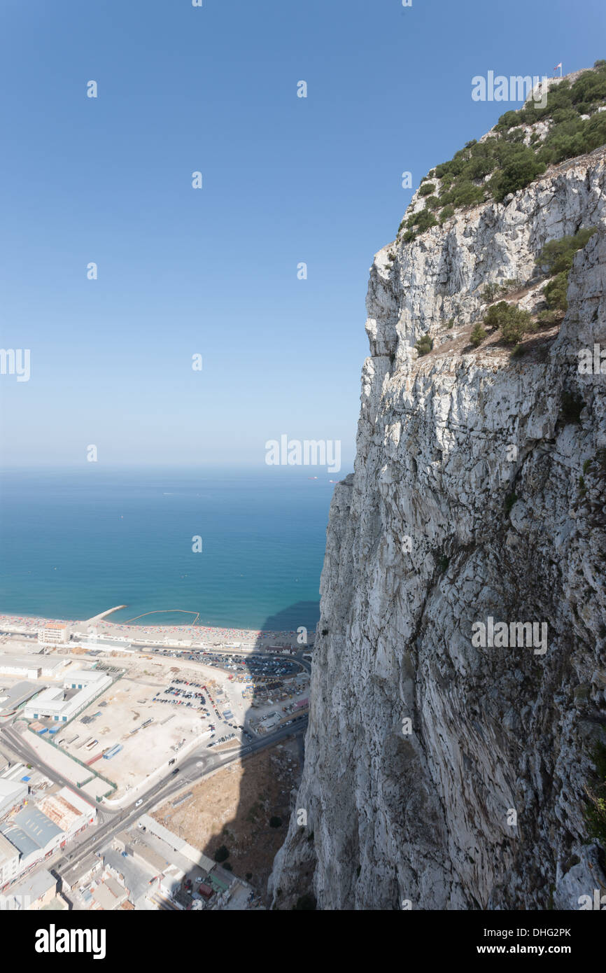 View from the rock of Gibraltar to the Spanish part of the Gibraltar ...